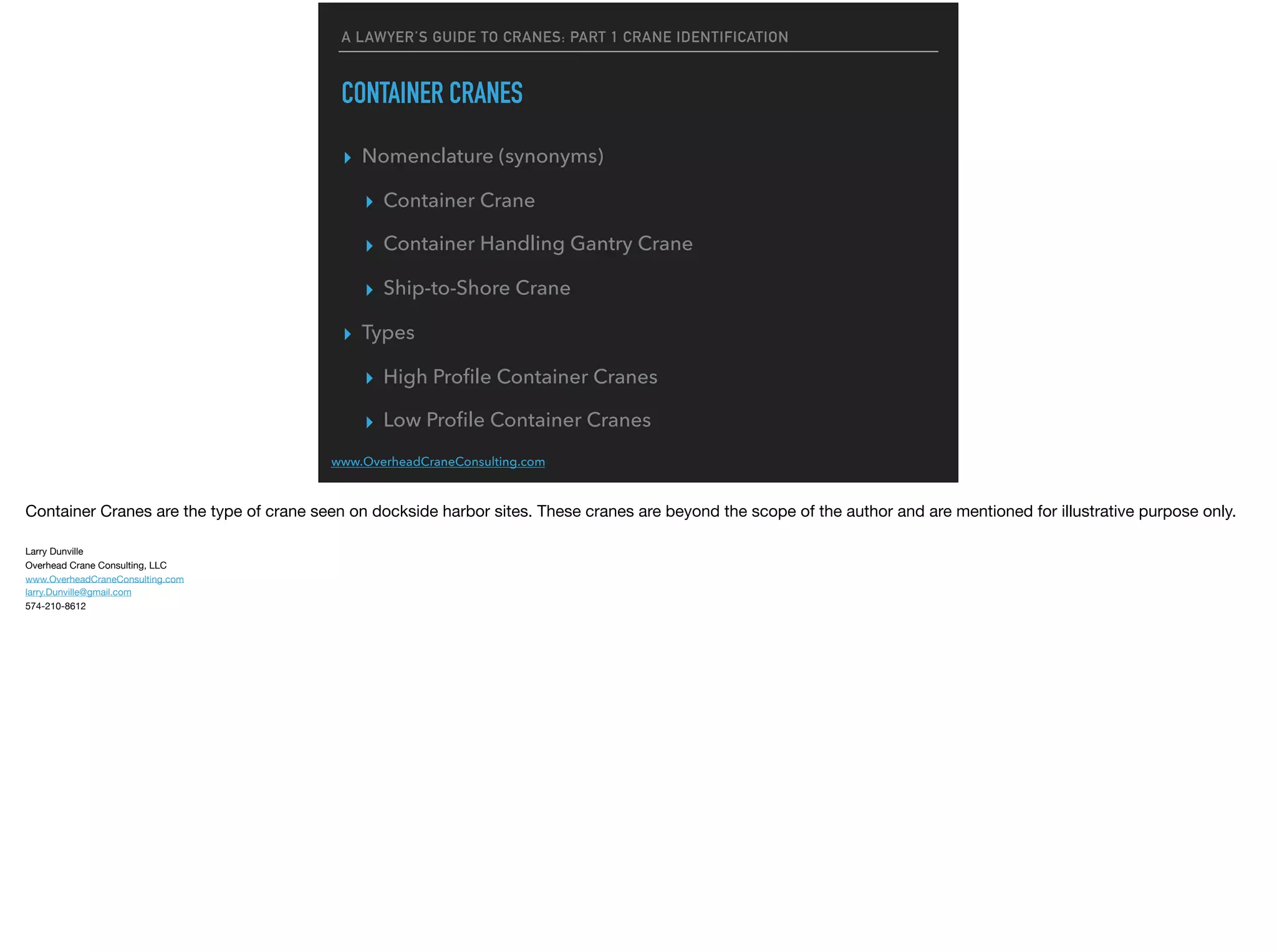 Lawyers Guide to Cranes: Section 1 Crane Identification | PDF
