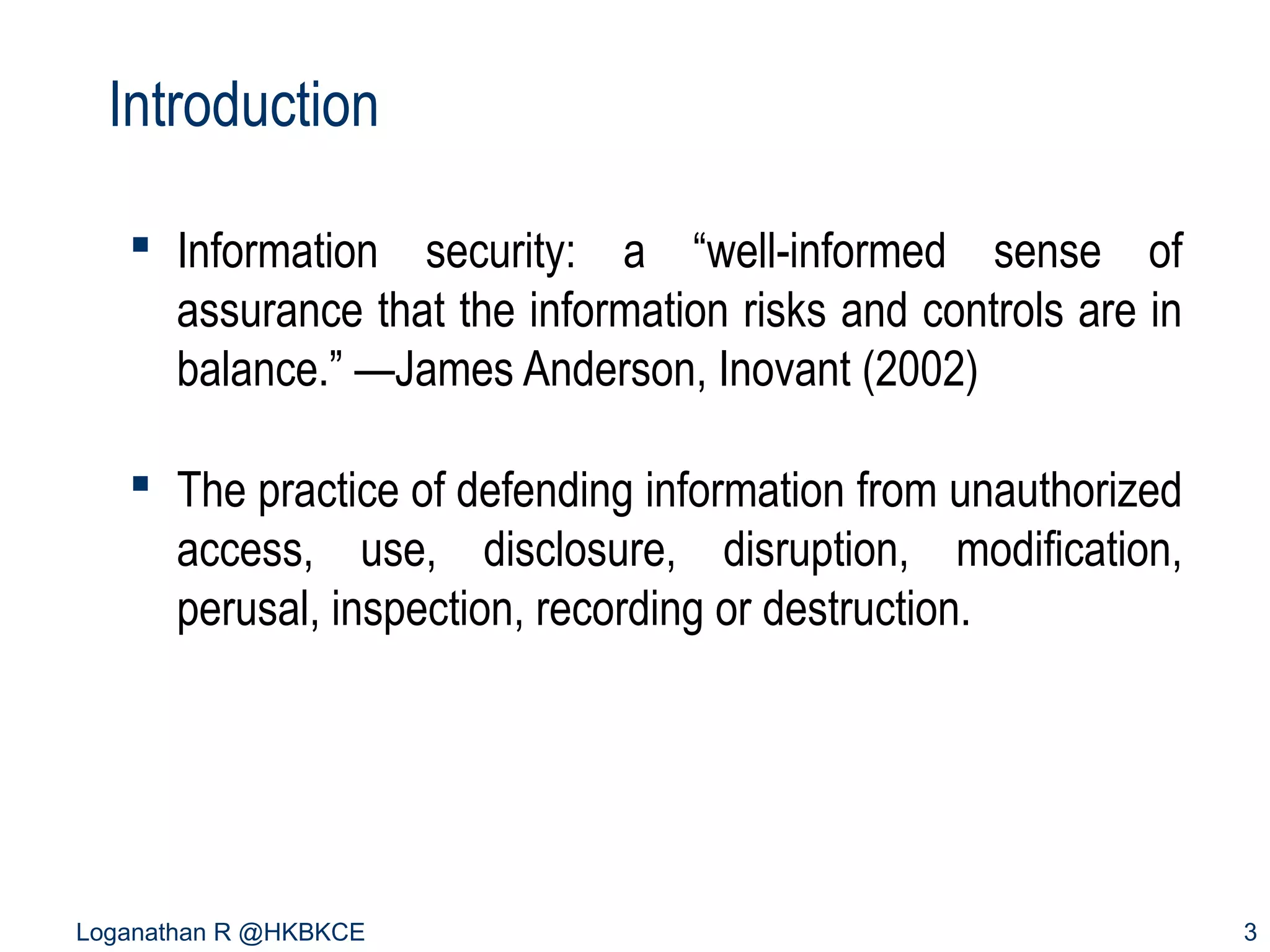Introduction to Information Security | PPT