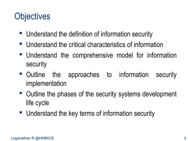 Introduction to Information Security | PPT | IT and Internet Support | Internet
