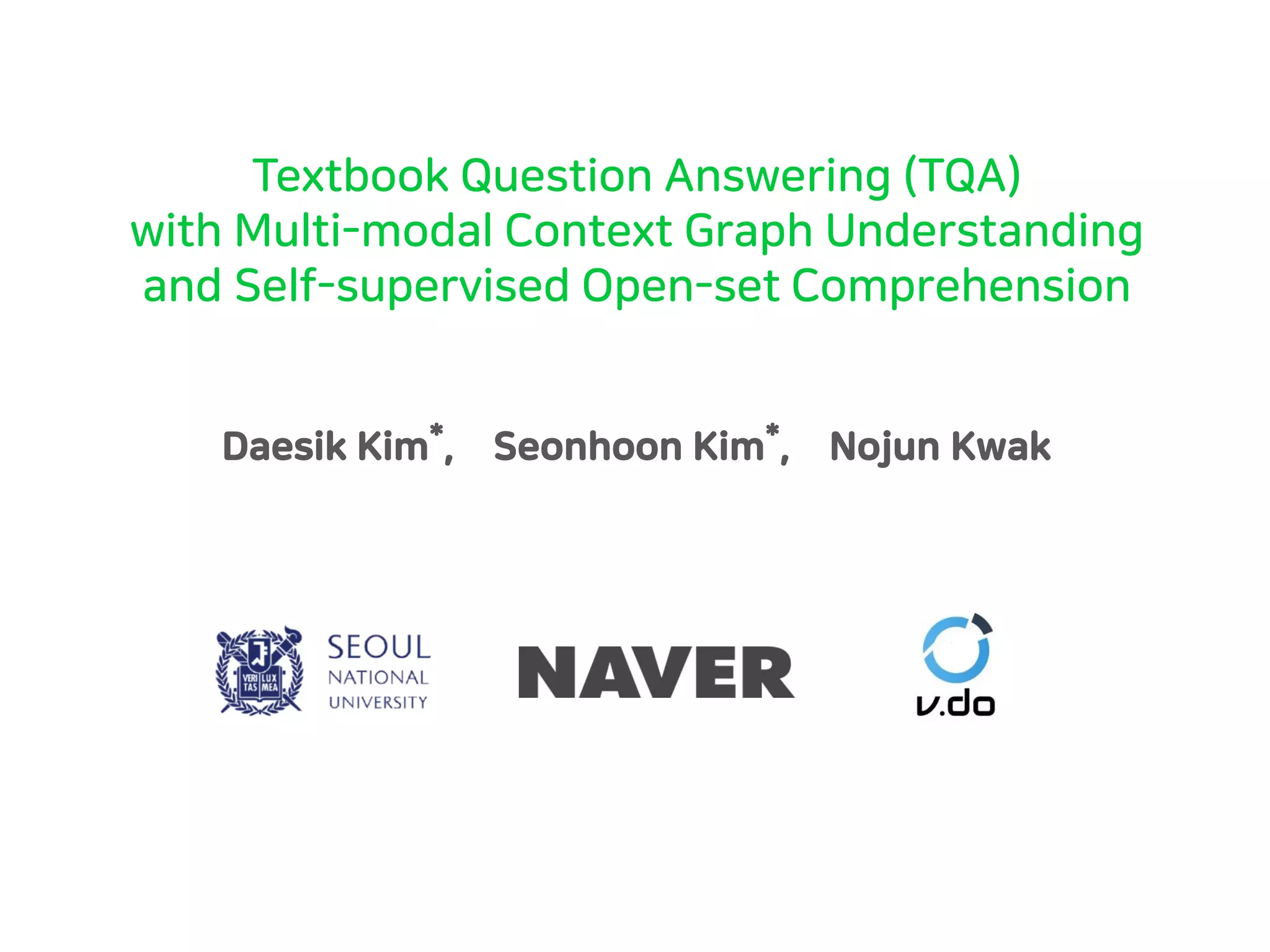 Textbook Question Answering (TQA) with Multi-modal Context Graph ...