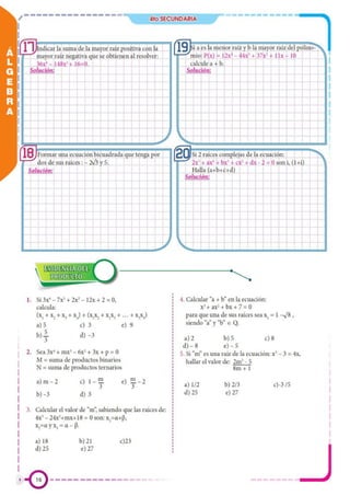 áLgebra 4° sec | PDF