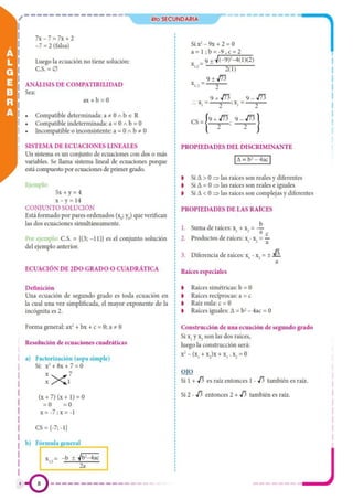 áLgebra 4° sec | PDF