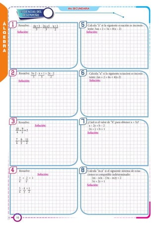 áLgebra 4° sec | PDF