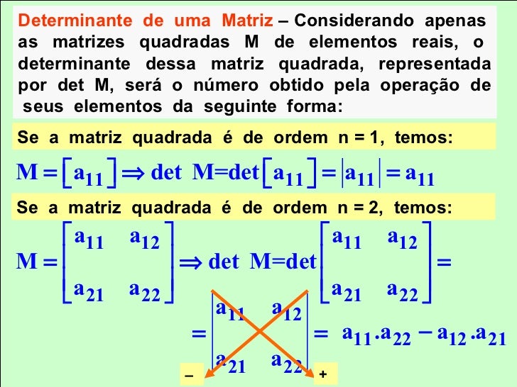 álgebra Linear 01 Aula 01 Matrizes E Cálculo Determinantes