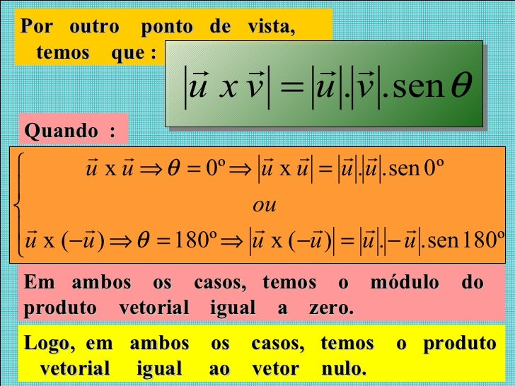 ¦Lgebra linear 02 aula 01-02-produto vetorial