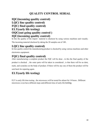 Lg electronics vendor summer internship report | PDF