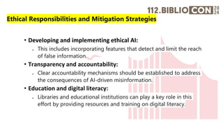 AI and Ethics and Misinformation in Libraries | PDF