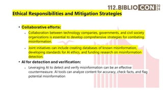 AI and Ethics and Misinformation in Libraries | PDF