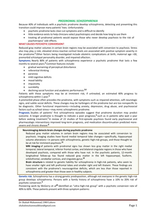 Prodrome schizophrenia | PDF
