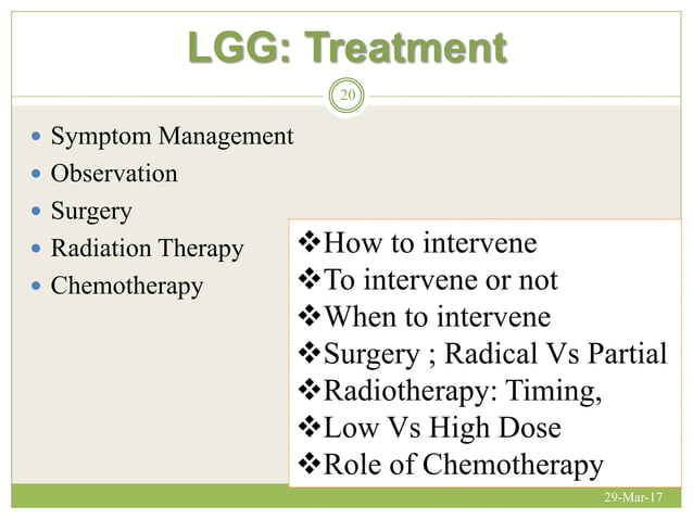 LOW GRADE GLIOMA controversies in management | PPTX