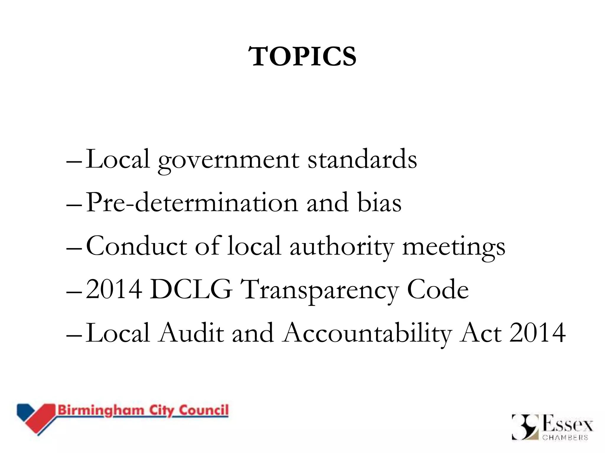 Local Authority Governance, Current Issues | PPTX