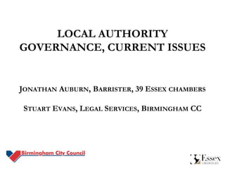 Local Authority Governance, Current Issues | PPTX