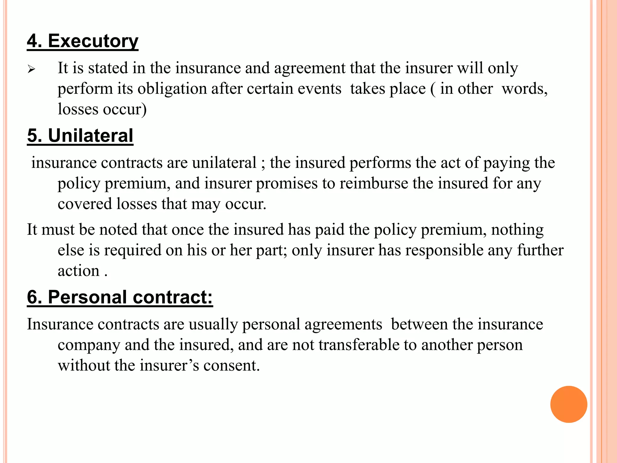 SIMS-SPECIAL FEATURES OF INSURANCE CONTRACT | PPTX
