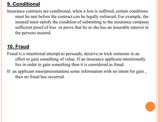 SIMS-SPECIAL FEATURES OF INSURANCE CONTRACT | PPTX