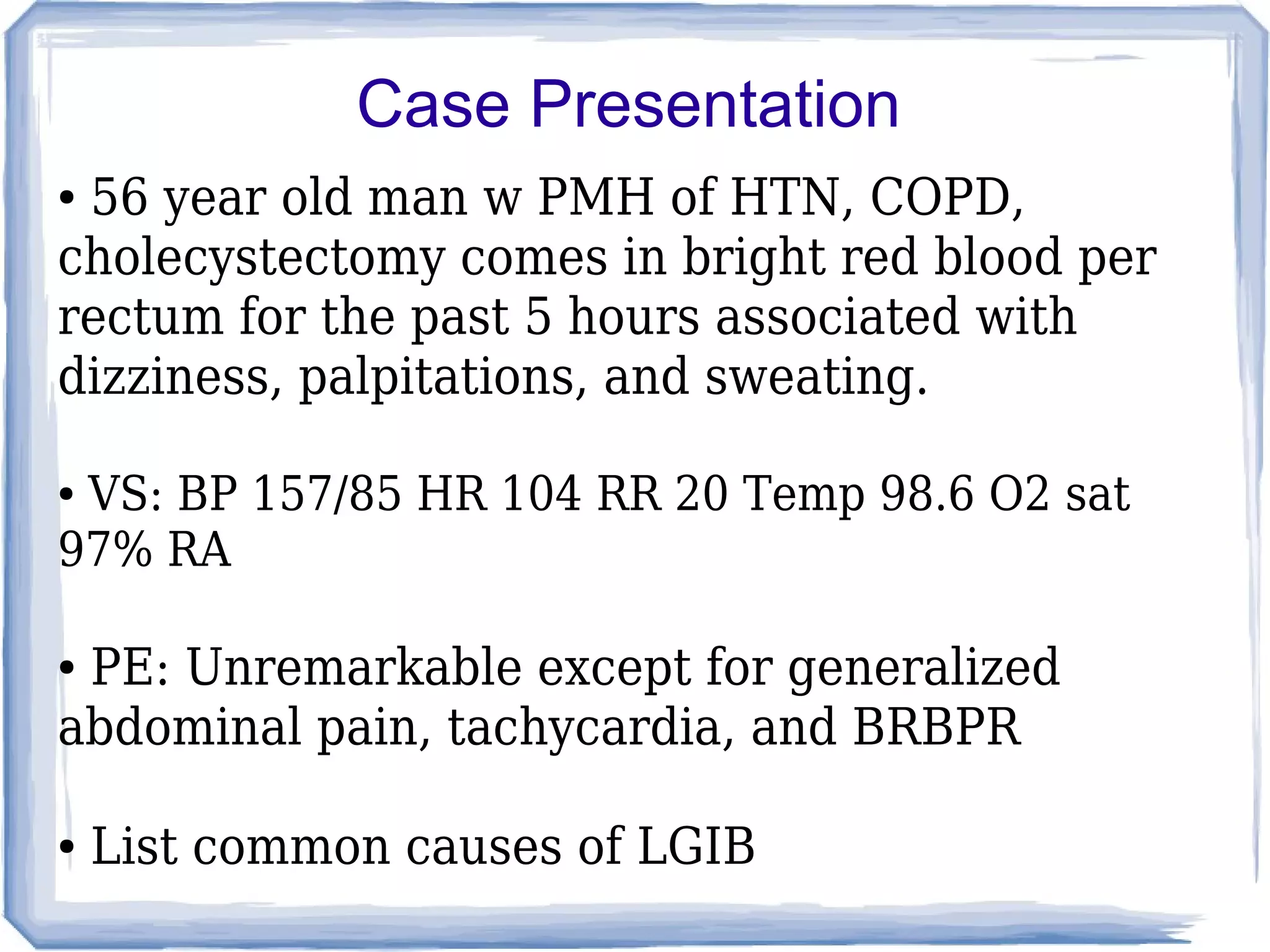Causes of Lower Gastrointestinal Bleeding | PDF