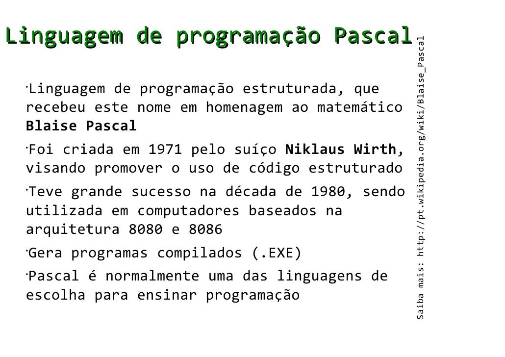 Lógica de programação pascal