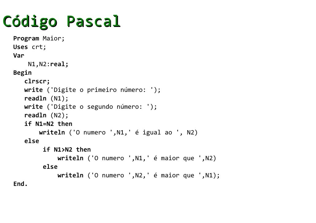 Lógica de programação pascal