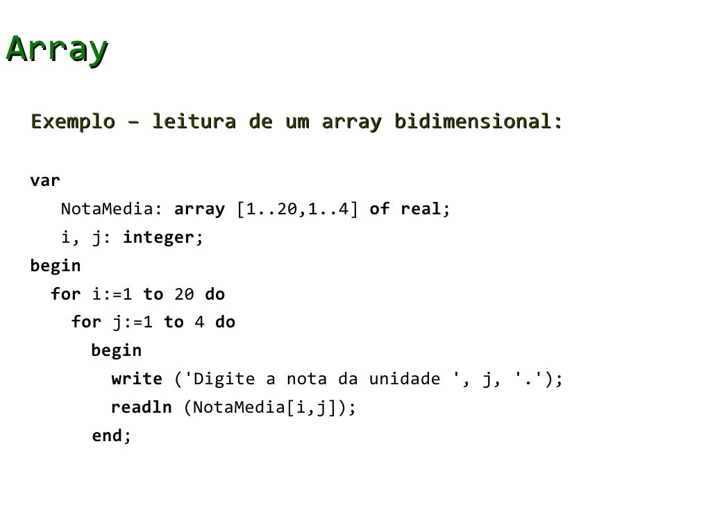 Lógica de programação pascal