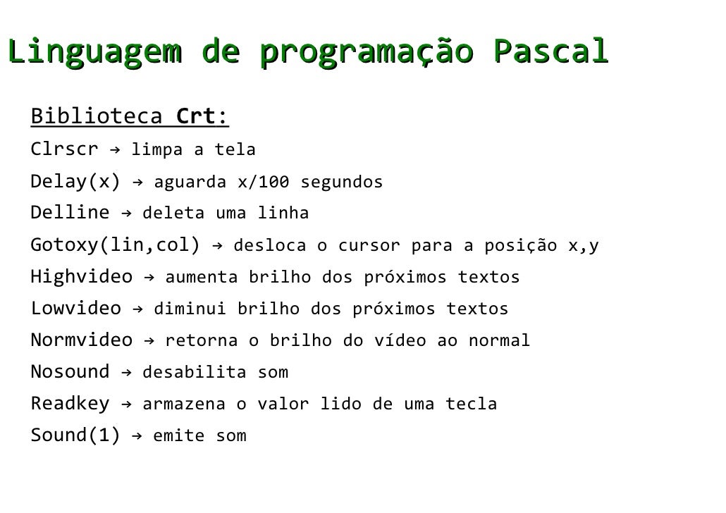 Lógica de programação pascal