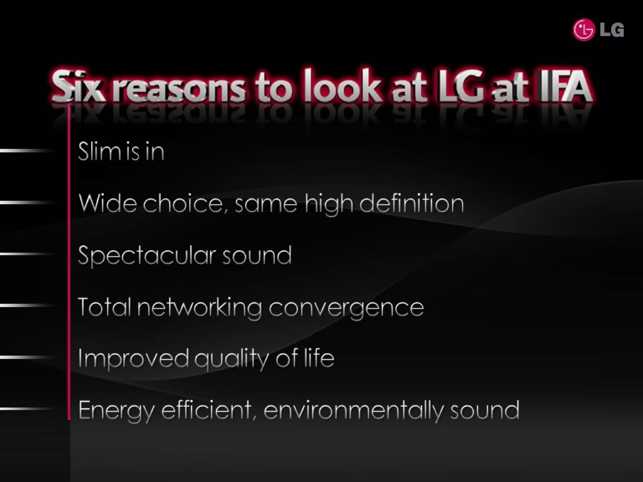 LG Product Highlight @ IFA 2008 | PPT | Home Appliances | Home & Garden