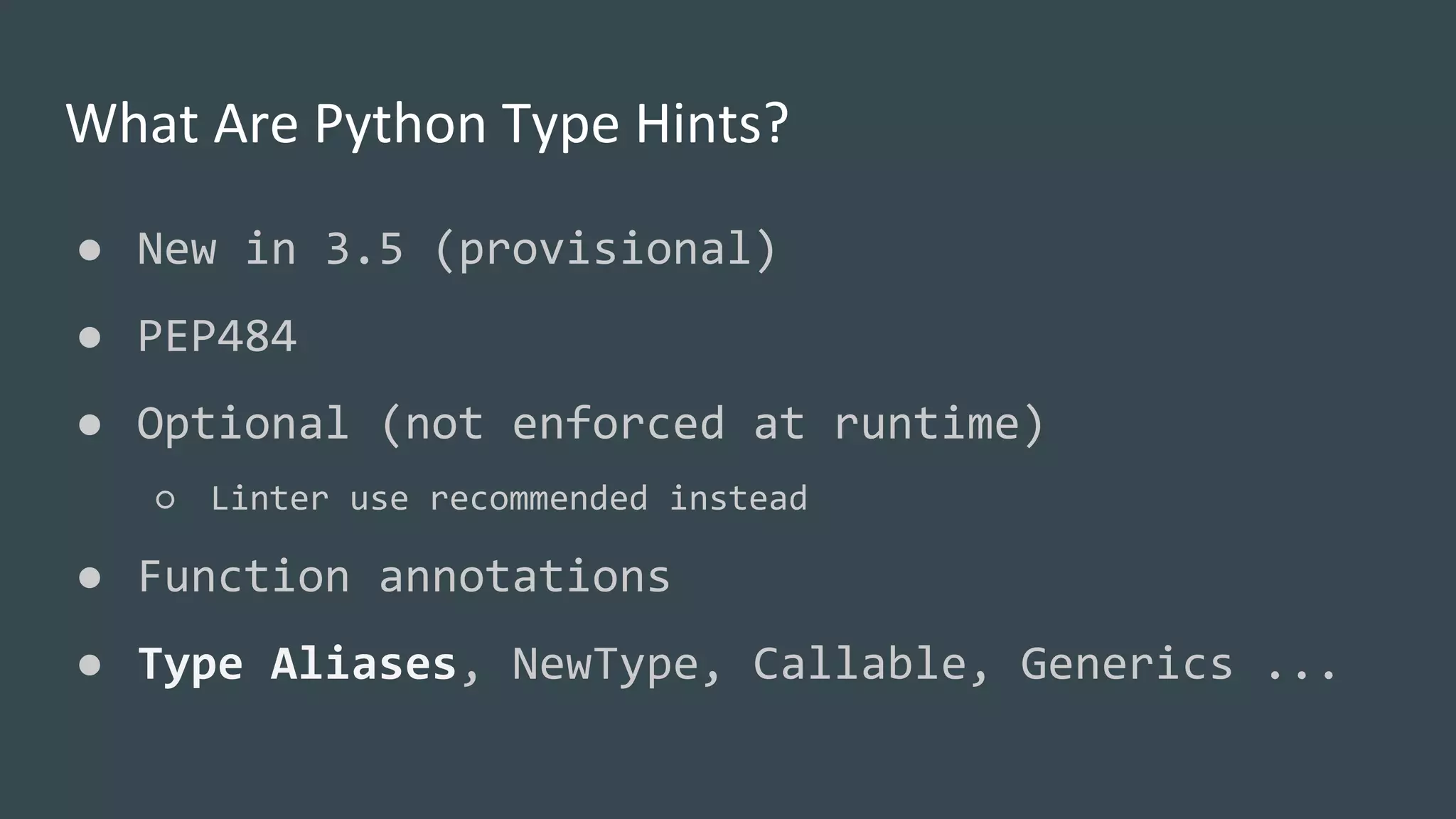 Python type hints | PPT