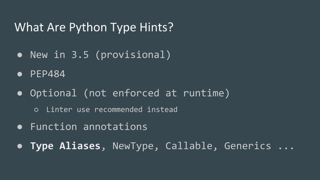 Python type hints | PPT