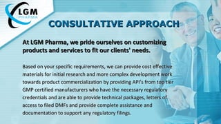LGM Pharma | Drug Research & Development APIs | PPT