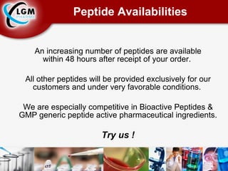 LGM Pharma Synthetic Peptides | PPT