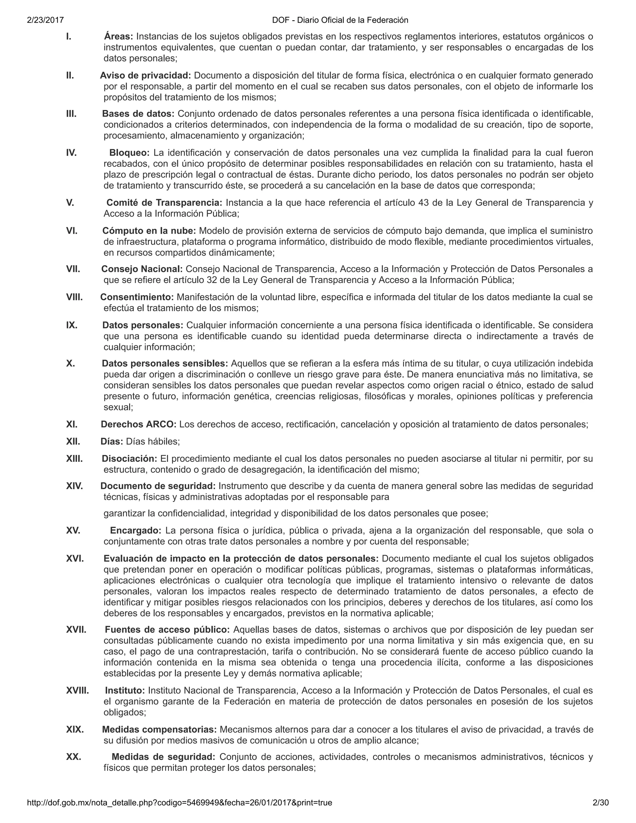 Ley General de Protección de Datos Personales en Posesión de Sujetos ...