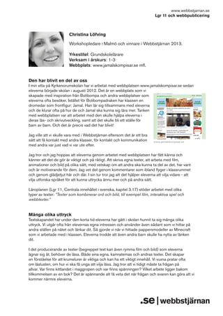 Stödmaterial – Lgr11 och webbpublicering | PDF