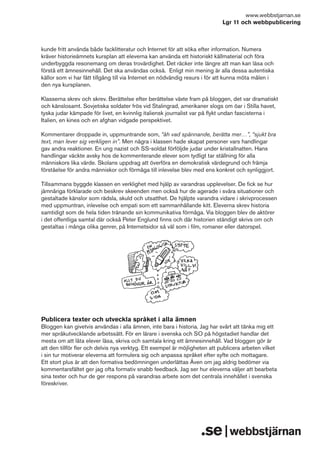 Stödmaterial – Lgr11 och webbpublicering | PDF