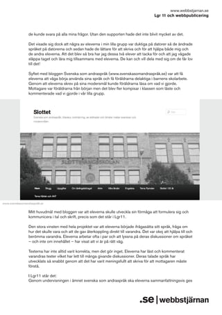 Stödmaterial – Lgr11 och webbpublicering | PDF