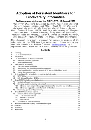 Adoption of Persistent Identifiers for Biodiversity Informatics | PDF | Internet | Computing