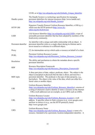 Adoption of Persistent Identifiers for Biodiversity Informatics | PDF
