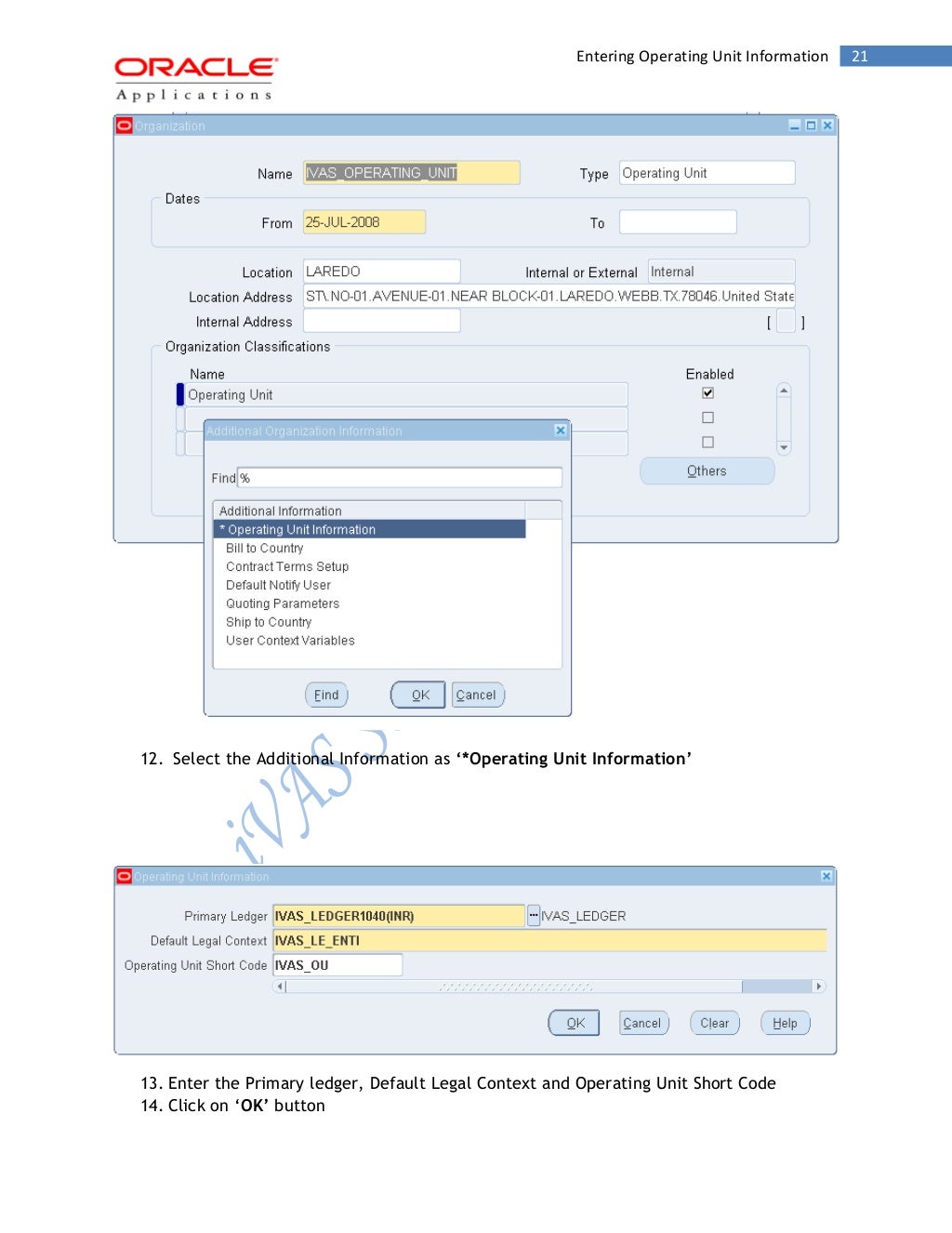Oracle R12 Multi org ivas