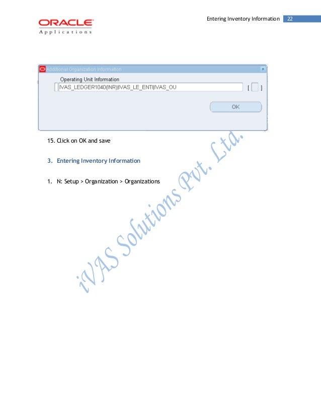 Oracle R12 Multi org ivas