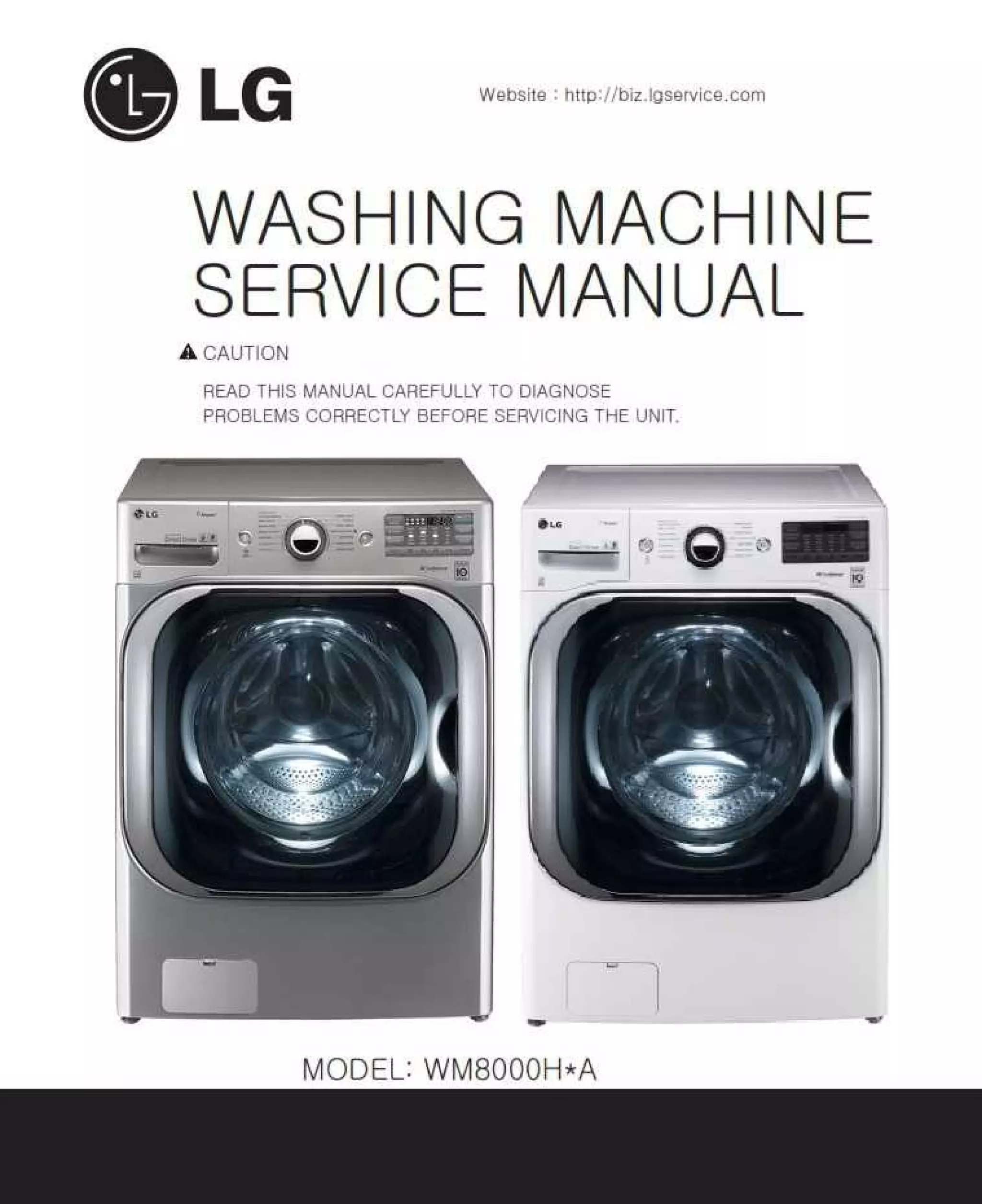 LG WM8000HVA WM8000HWA Front Load Washer Service Manual | PDF