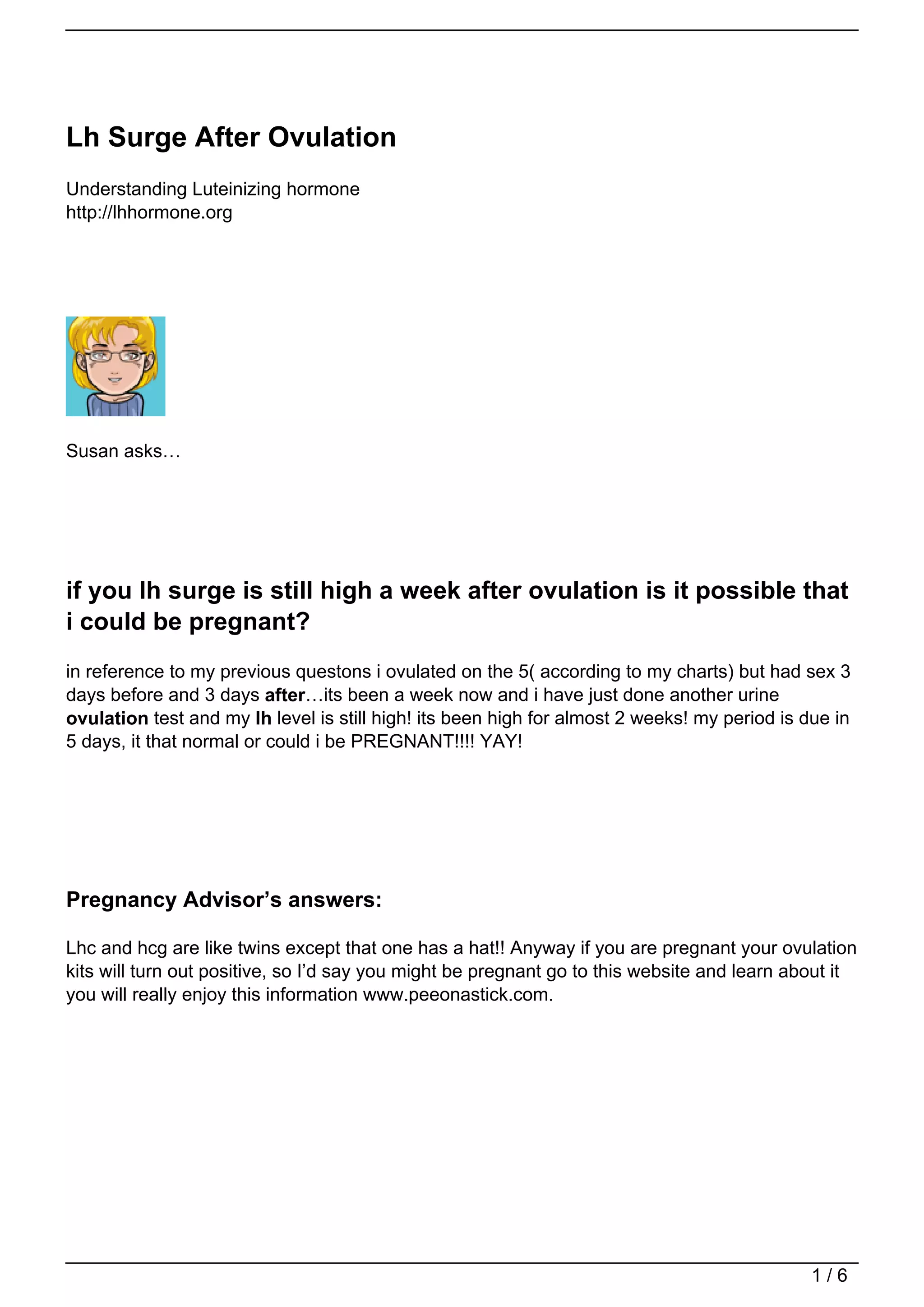 Lh Surge After Ovulation | PDF