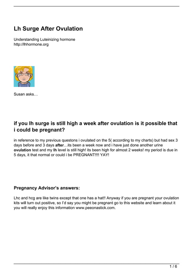 Lh Surge After Ovulation | PDF