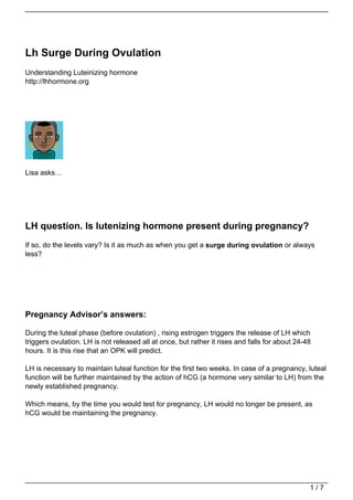 Lh Surge During Ovulation | PDF