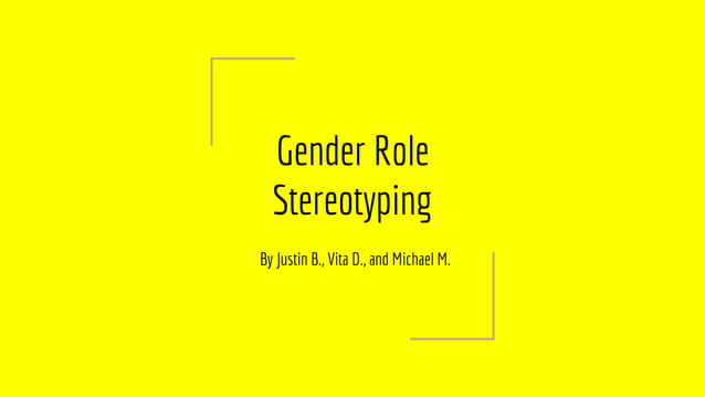 Gender role stereotyping | PPTX