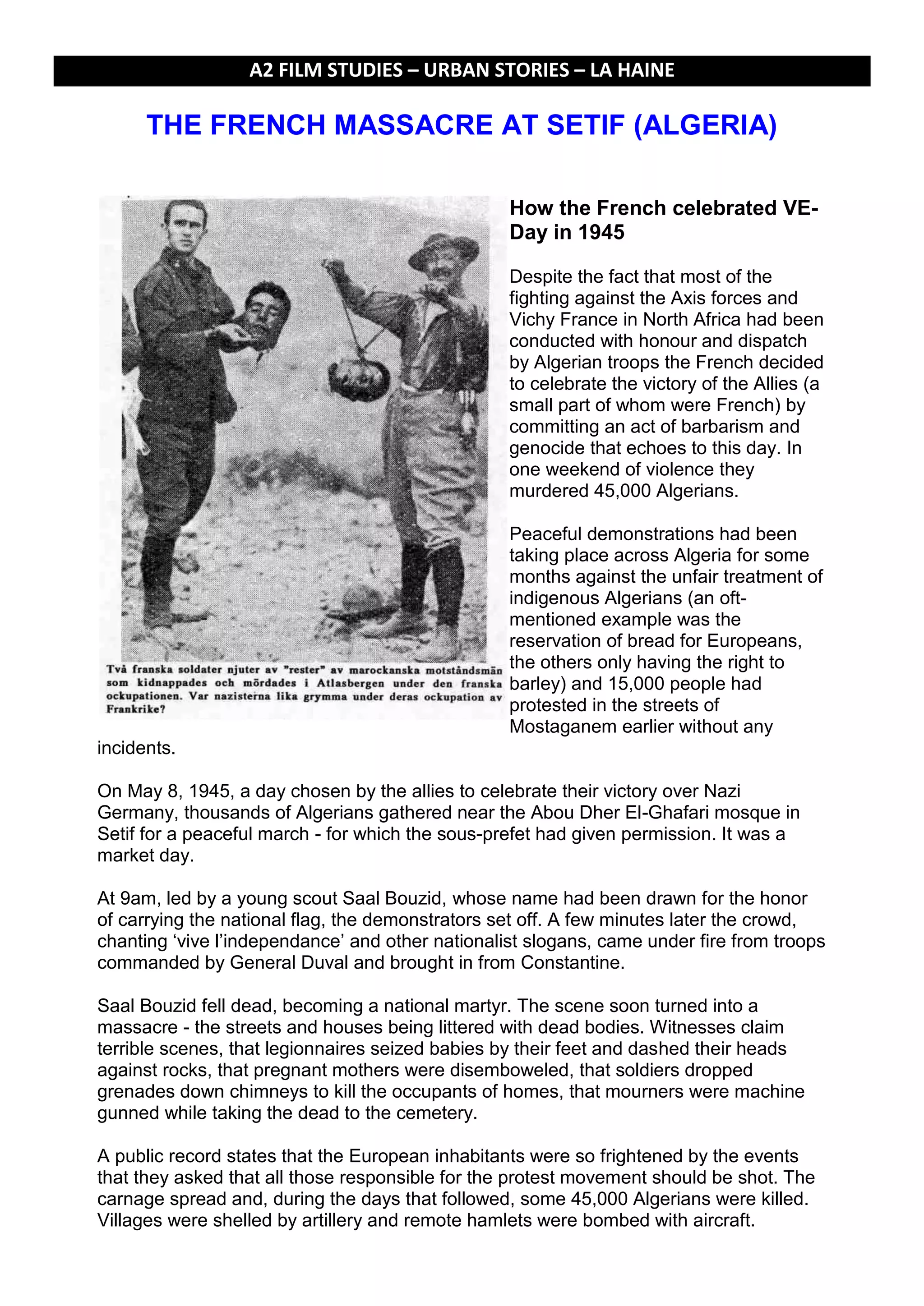 Lh7 massacre of setif | PDF