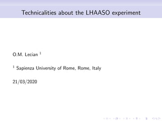Technicalities about the LHAASO experiment | PDF