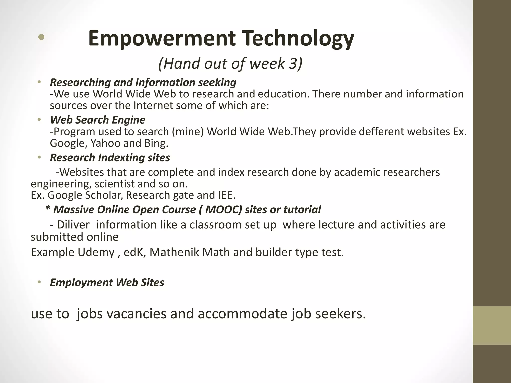 Project in Empowerment Technology | PPTX