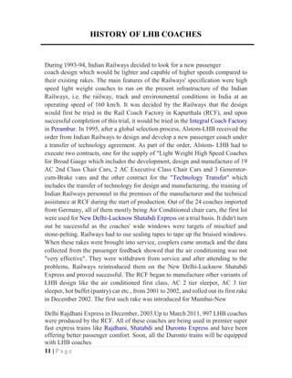 Lhb coach documentation | PDF