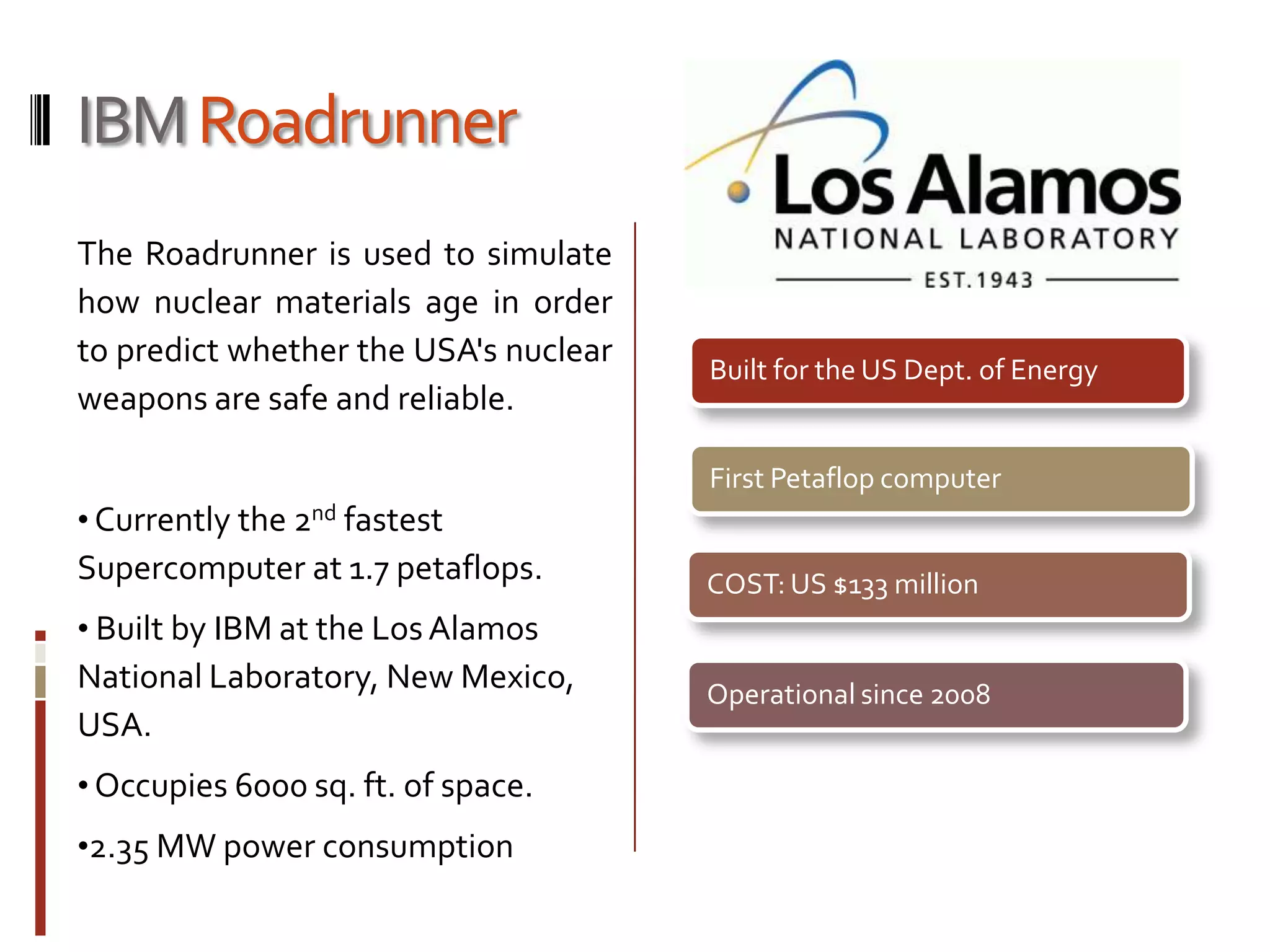 IBM RoadRunner Architecture | PPTX | Operating Systems | Computer Software and Applications