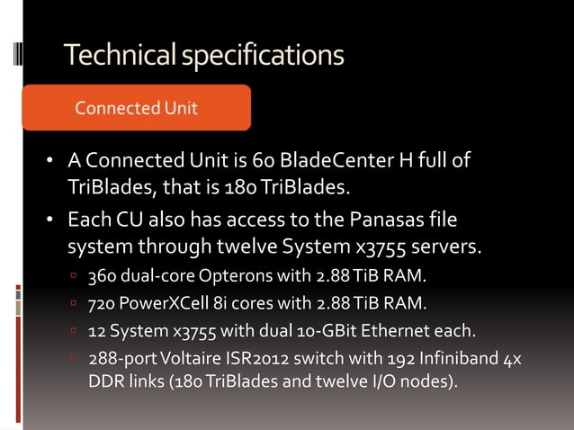 IBM RoadRunner Architecture | PPTX | Operating Systems | Computer Software and Applications