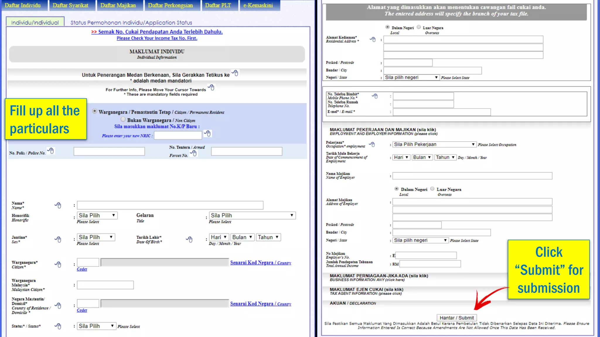 Lhdn e-filing guide for e-Be | PDF
