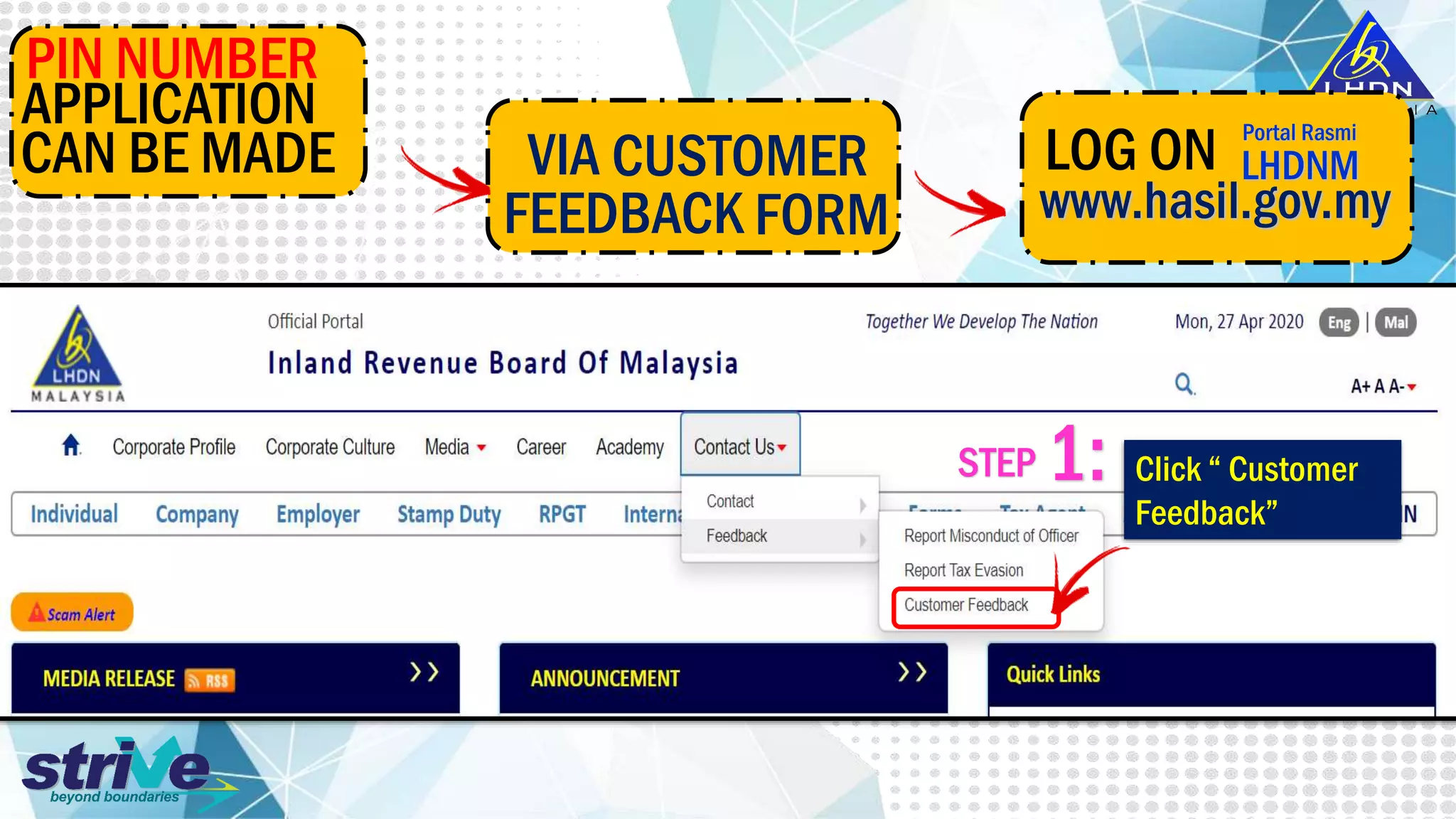 Lhdn e-filing guide for e-Be | PDF