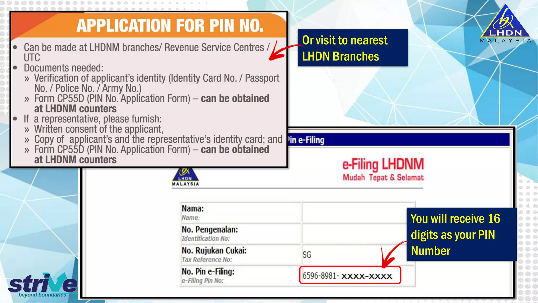 Lhdn e-filing guide for e-Be | PDF